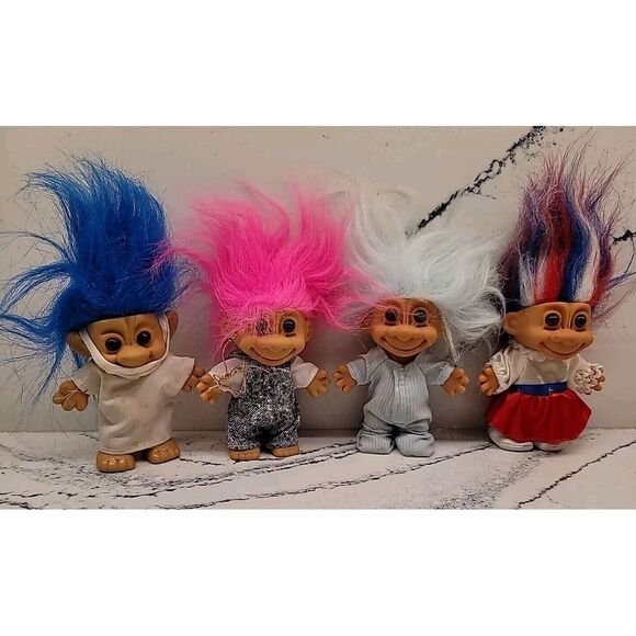 Toys | Vintage Troll Dolls Lot Of 4 Bedtime Patriotic Forest Birthday ...